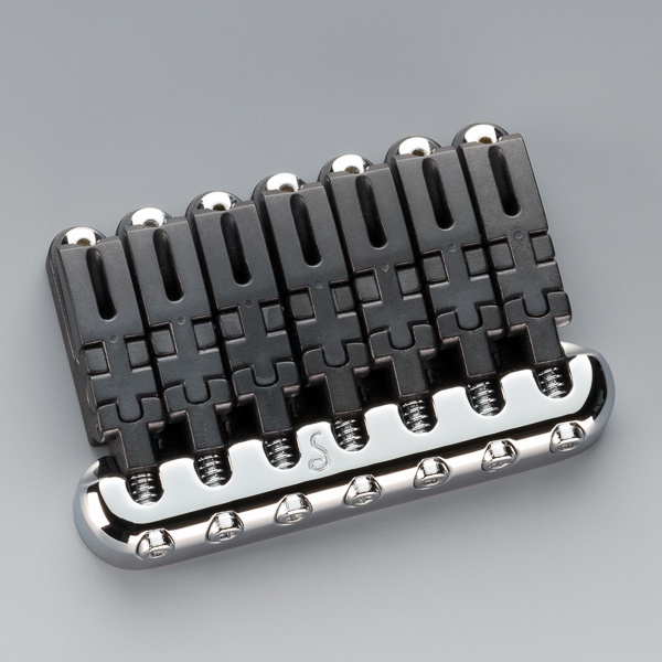 HANNES SCHALLER 7 STRINGS GUITAR BRIDGE CHROME + PIEZO (ferrules) SCHALLER